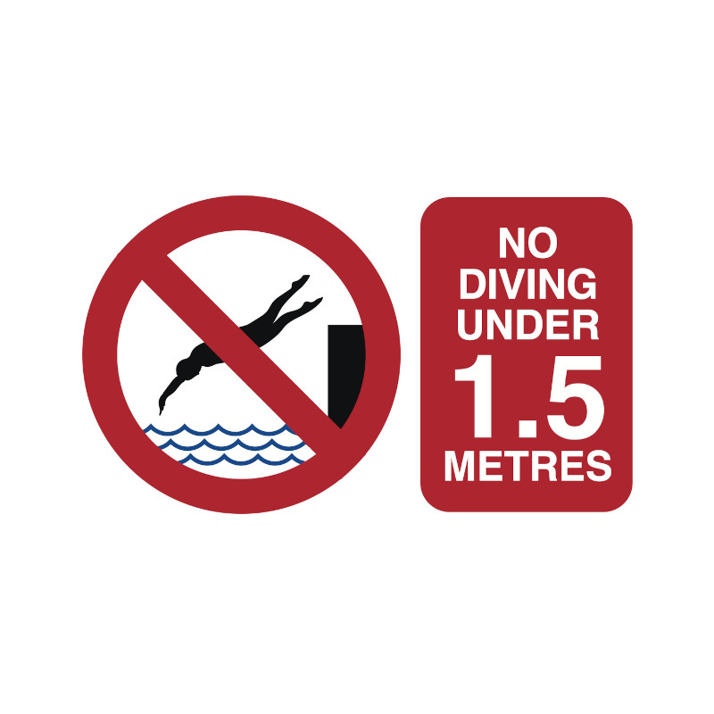 No Diving Under 1.5m Sign - APG Leisure
