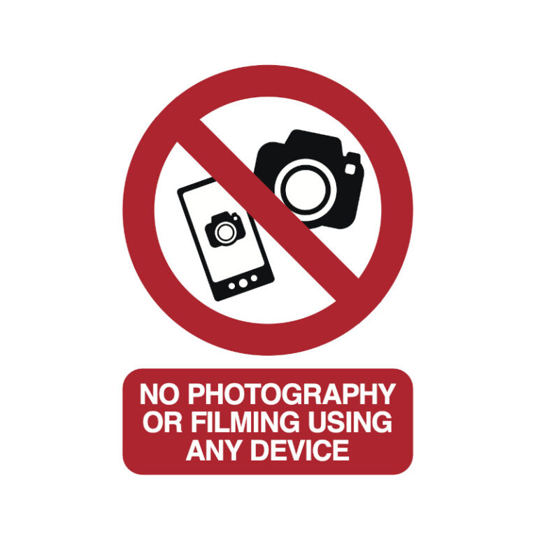 No Filming or Photography Sign - APG Leisure